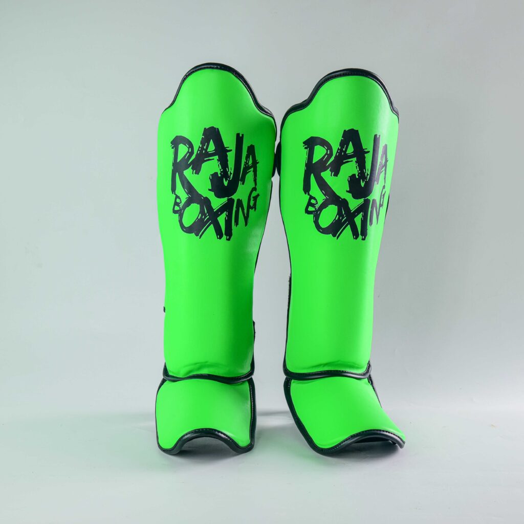 Lightweight Shin Guards V4 (Neon Green) – RAJA BOXING